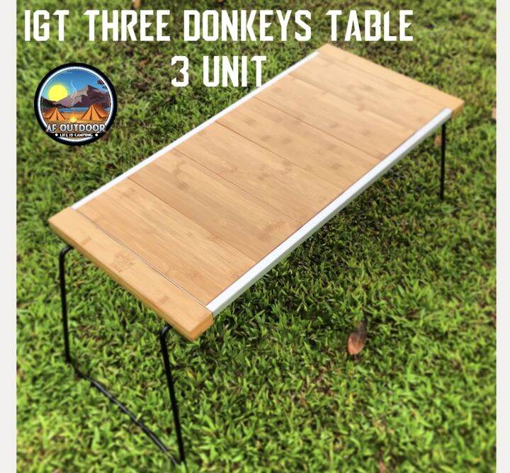 ถูกสุดโต๊ะIGT three donkeys bamboo table 3 unit โต๊ะพับ โต๊ะครัว iGT ...
