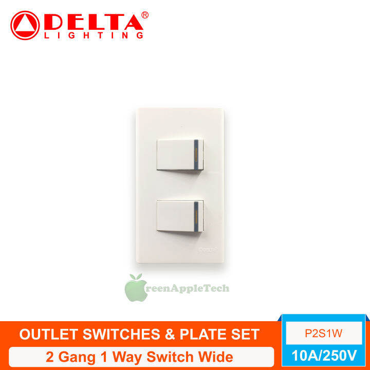 2 Gang 1 Way Switch Wide P2S1W Delta Lighting wiring devices | Lazada PH