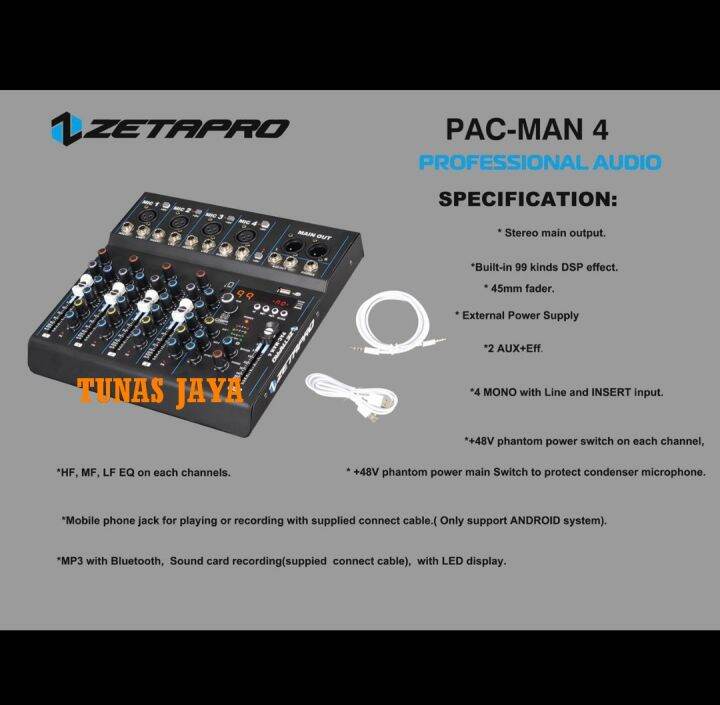 MIXER AUDIO ZETAPRO PACMAN4 / PAC MAN 4 / PAC MAN4 ORIGINAL | Lazada ...