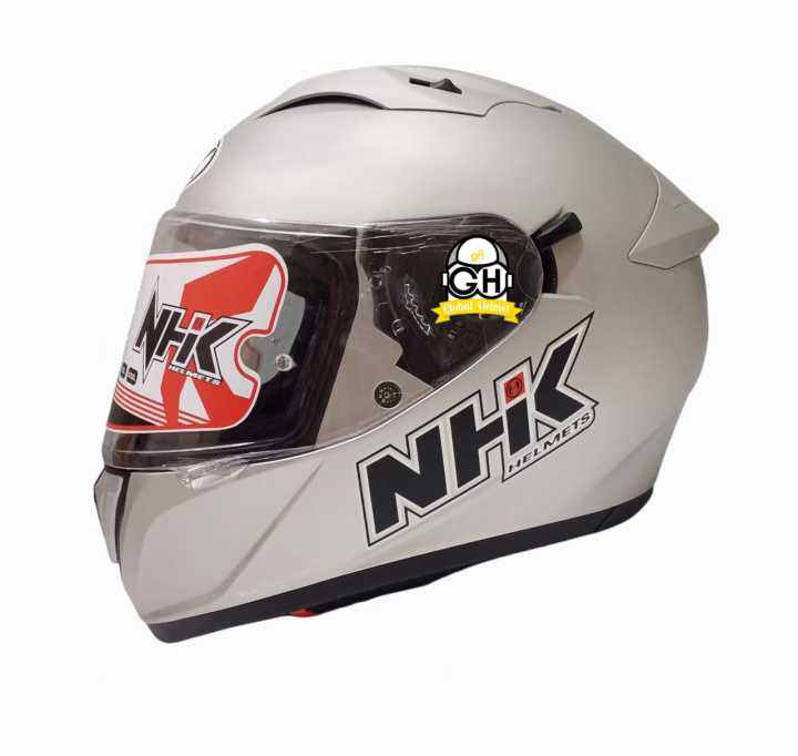 HELM NHK FULL FACE NHK GP PRIME SOLID SILVER DOFF | Lazada Indonesia