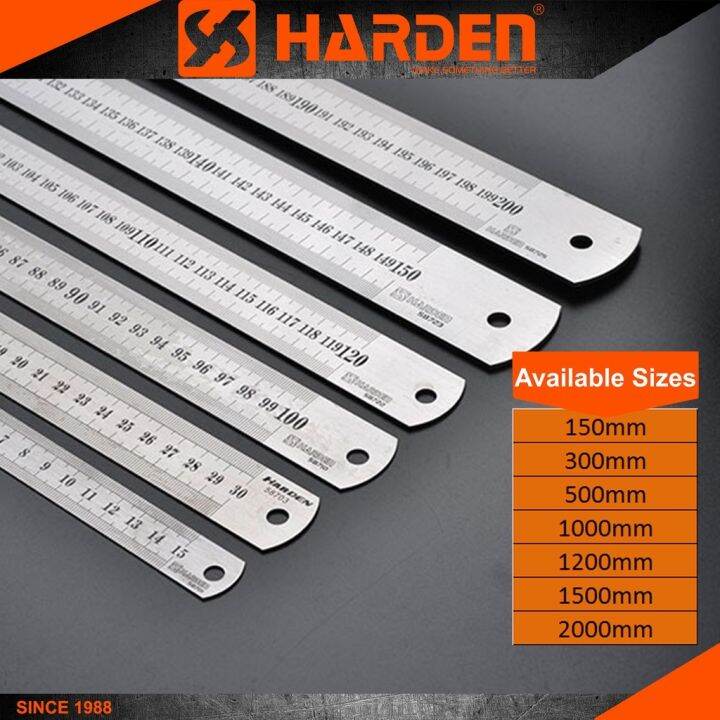 STATIONERY Harden 1503005001000mm Stainless Steel Ruler (Classic) Metal ...