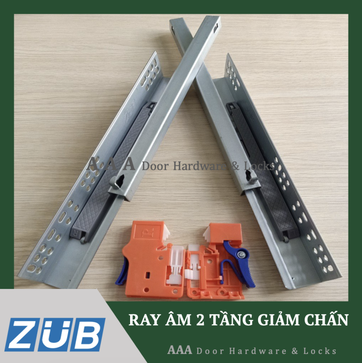 Ray âm ZUB giảm chấn KHOÁ TAY 2 tầng độ mở 3/4, Thanh trượt Giảm Chấn ...