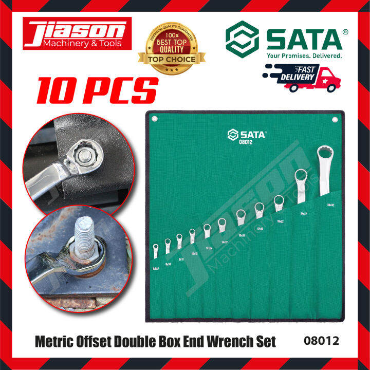 SATA 08012 10 PCS Metric Offset Double Box End Wrench Set | Lazada SATA 08012 10 PCS Metric Offset Double Box End Wrench Set | Lazada