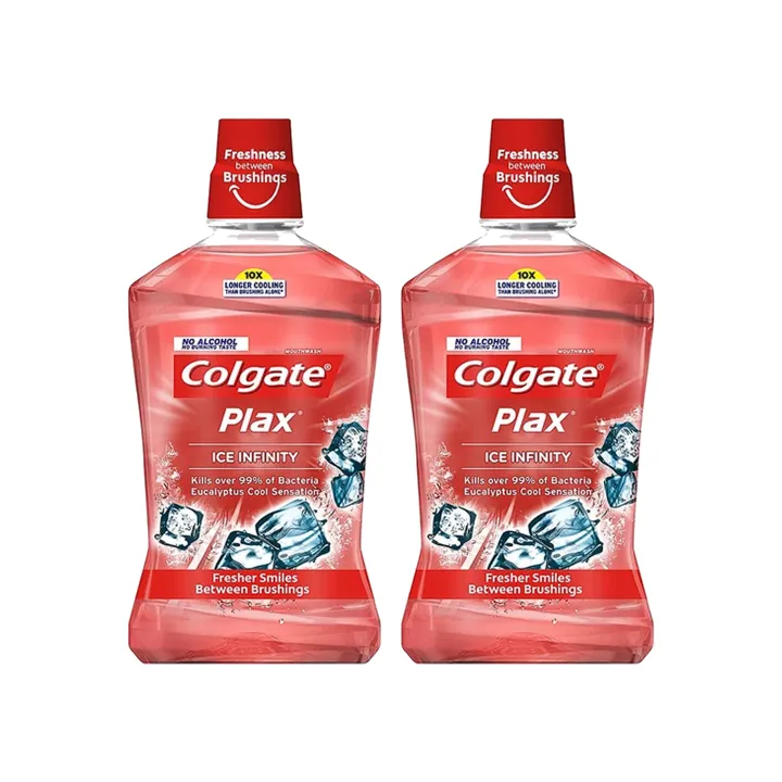 Colgate Plax Ice Infinity Antibacterial Mouthwash 2bottle (1L per bottl ...