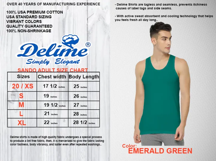 DELIME Adult Sando Plain (Emerald Green) | Lazada PH