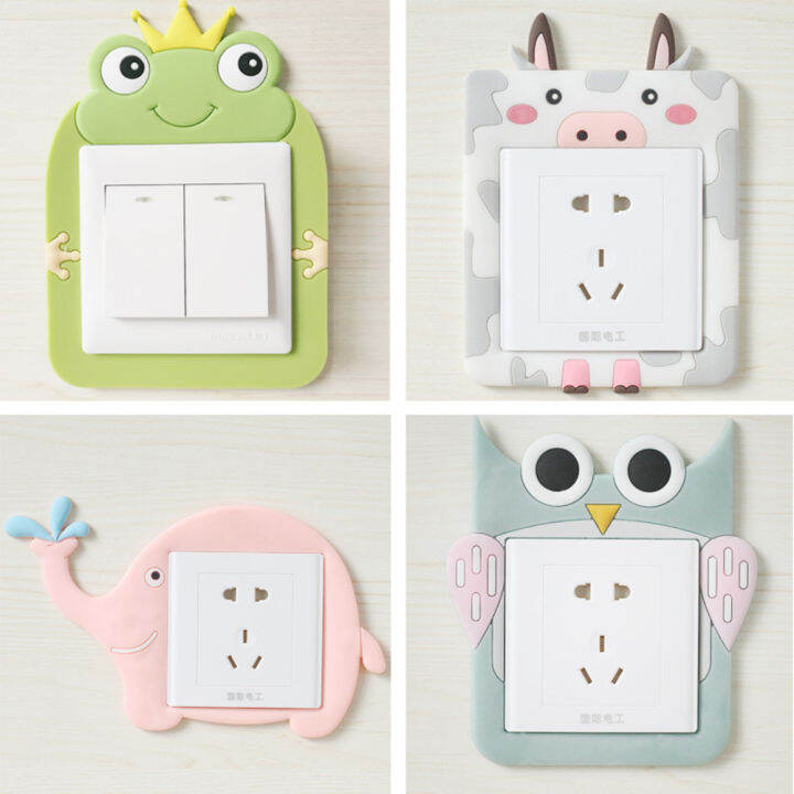 Medory สติกเกอร์ติดผนังแบบมีกาวนิ่มลายการ์ตูน,สติ๊กเกอร์ติดสวิตช์เรือง ...