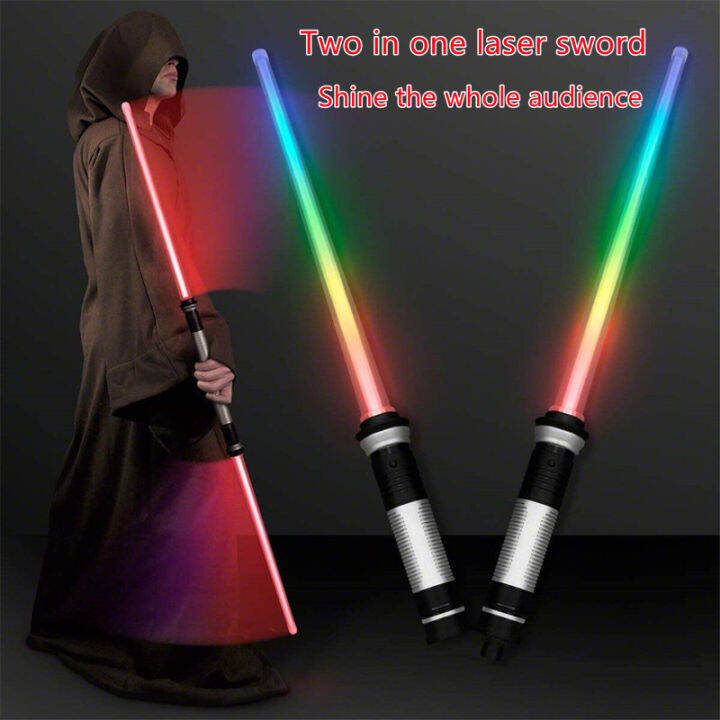 Flashing Lightsaber Laser Double Sword Toy Combo With Sound Flashing ...