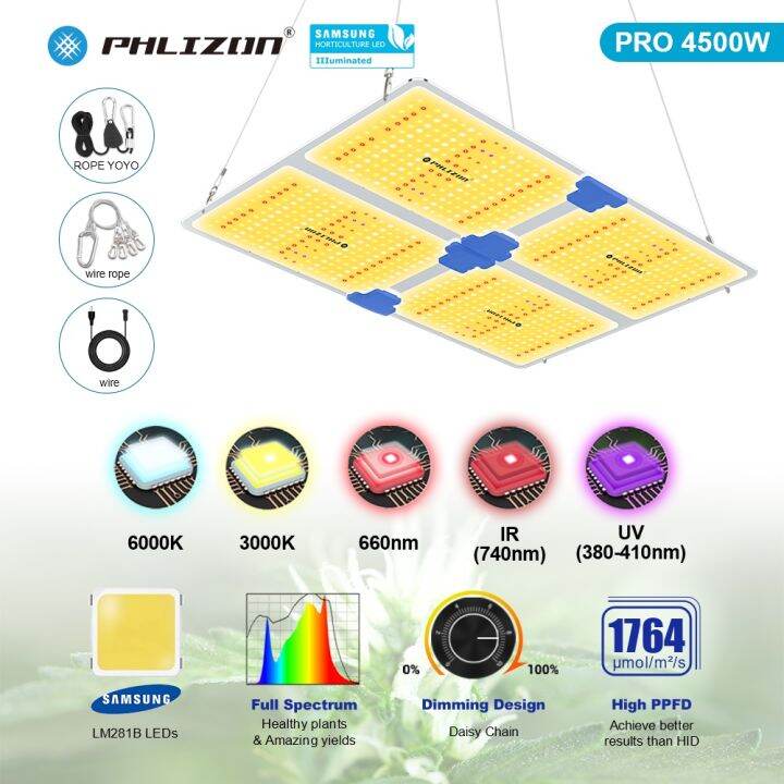 พร้อมส่ง Phlizon 4500w เต็มสเปกตรัม ไฟปลูกต้นไม้ โคมไฟปลูกพืช ไฟปลูก ...