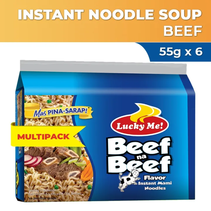 Gimmick- Lucky Me Instant Noodles Beef na Beef Multipack 55gx6 (NOT FOR SALE) | Lazada PH