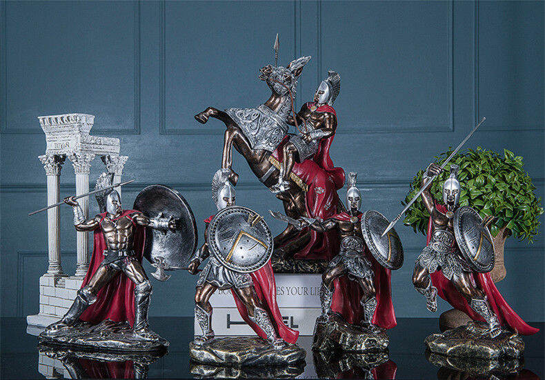 Resin Statue Mini Spartan Warrior Model Ancient Greek Hero Statuette ...