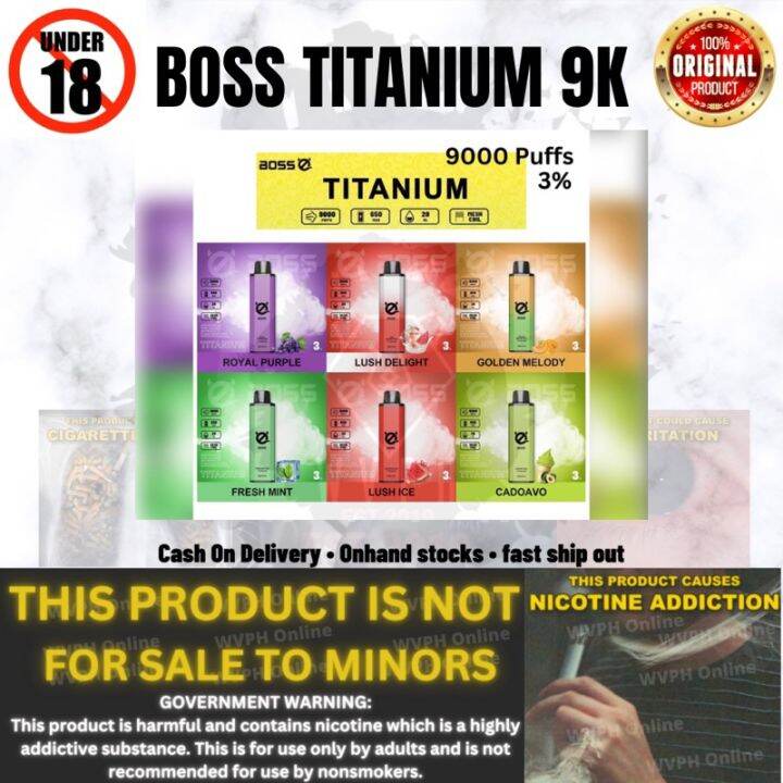 vape •AUTHENTIC• BOSS TITANIUM 9K DISPO | Lazada PH