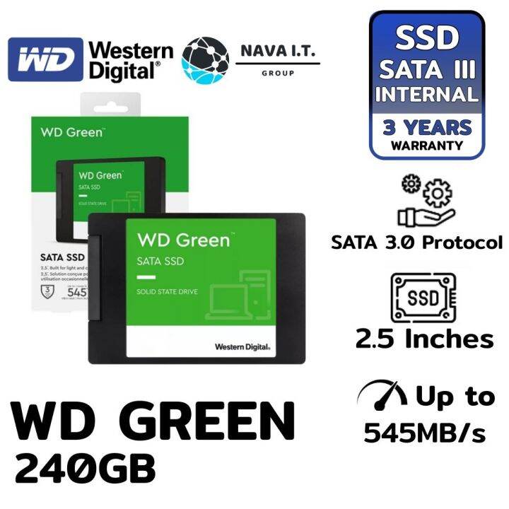 240 GB SSD (เอสเอสดี) WD GREEN SATA WDSSD240GB-SATA-GREEN-3D รับประกัน ...