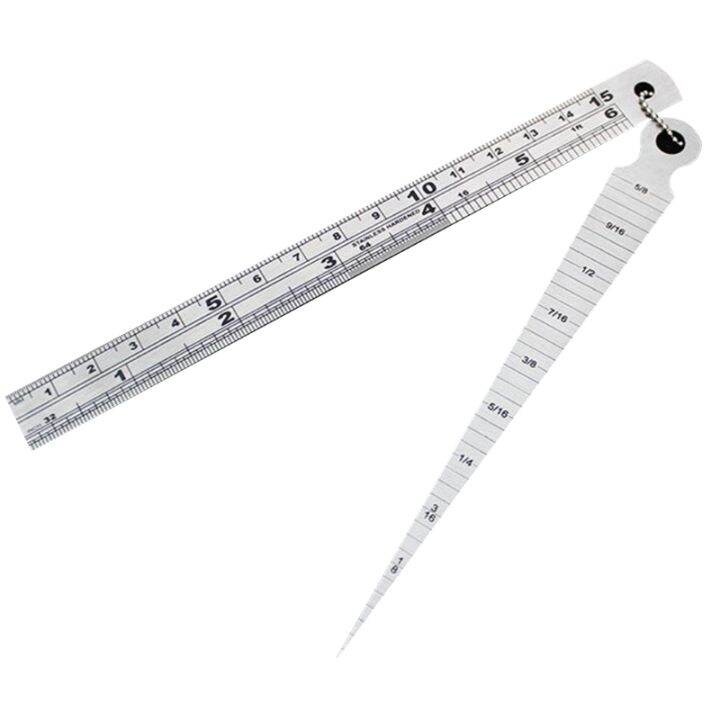 Taper Gap Gauge & Straight Ruler 1-15mm 1-15cm Stainless Steel Depth ...