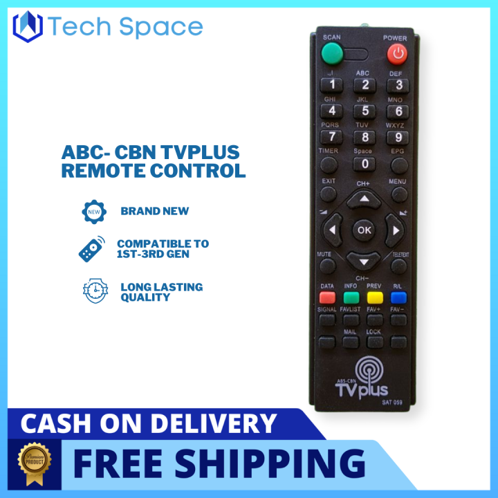 Tech Space ORIGINAL ABS CBN TV Plus TVPLUS Remote Control Compatible ...