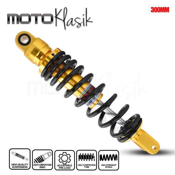 MOKOTO MIO HIGH SUSPENSION REAR SHOCK ABSORBER 300MM UNIVERSAL FOR MIO ...