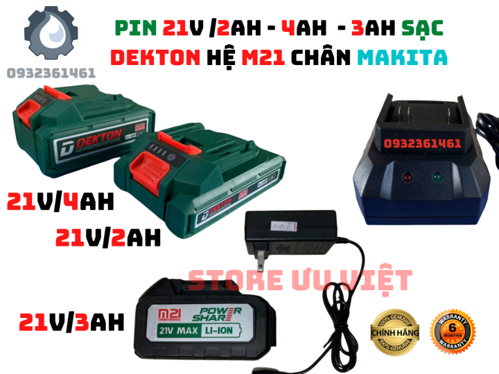 PIN SẠC 21V 2AH 3AH 4AH M21 DEKTON DÙNG CHO MÁY CHÂN PIN PHỔ THÔNG MAKITA M21 GIÁ TỐT | Lazada.vn