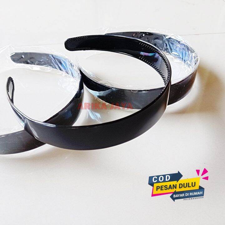 PROMO Bando rambut bondu warna hitam polos besar marcela | Lazada Indonesia