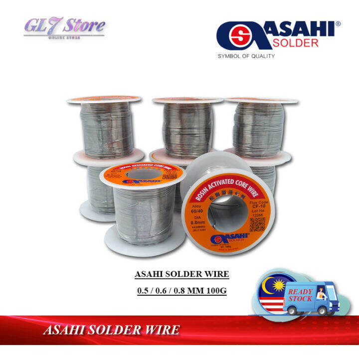 SOLDERING WIRE / SOLDER LEAD ASAHI 60/40 0.5MM / 0.6MM / 0.8MM 100G TIMAH PEMATERI ASAHI | Lazada