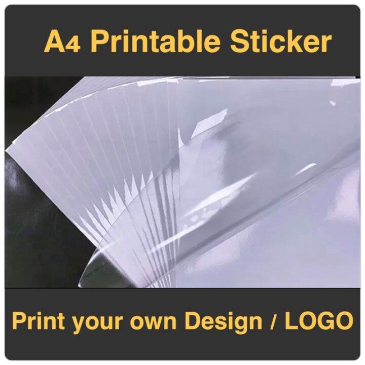 ☃Printable Transparent Glossy Sticker size A4 Waterproof Ink Jet ...