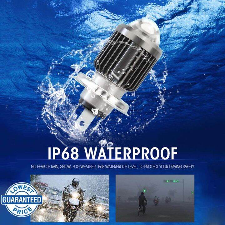 Motorcycle Waterproof H4 LED MINI BulbTwo-color Monochrome Optional ...