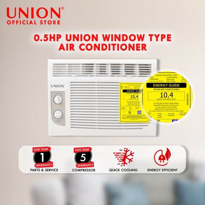 Union UGAIR-5000 0.5HP Window Type Aircon with R32 Energy Efficient ...