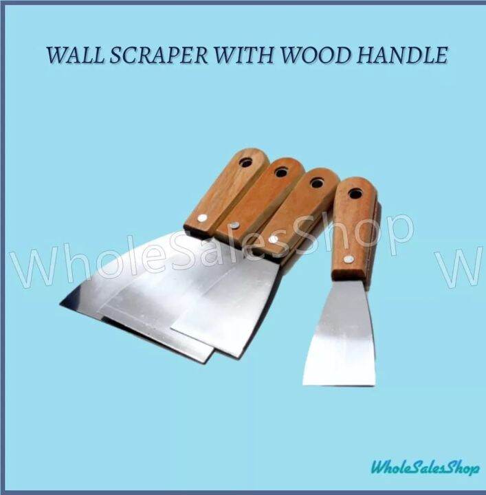 [1-6] WALL SCRAPER WITH WOOD HANDLE PUTTY KNIFE PAINT SCRAPER PENGIKIS ...