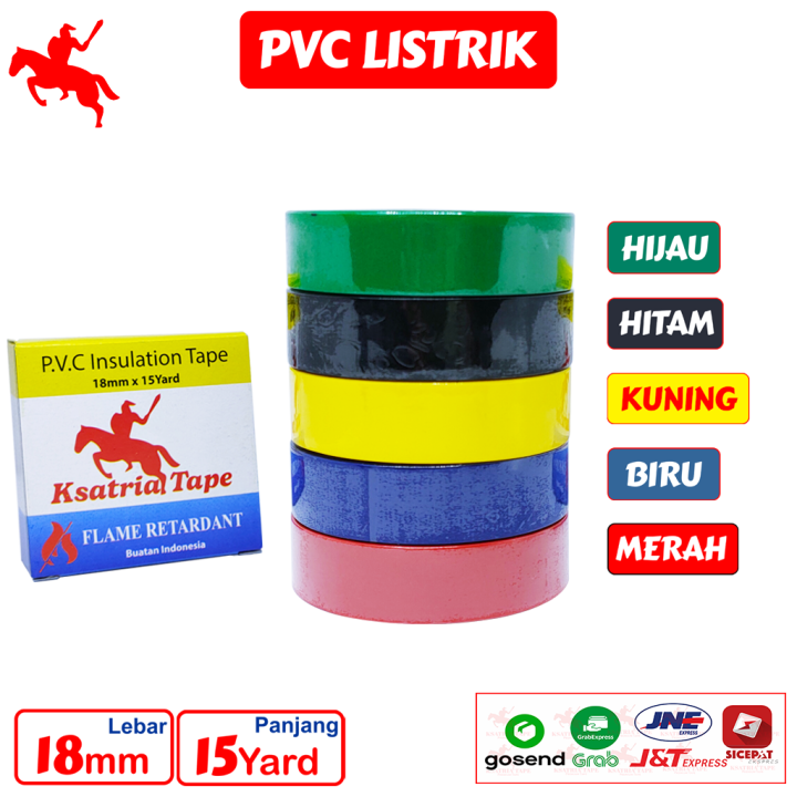 Isolasi / Lakban / Solatip Listrik / Kabel Listrik PVC Ksatria Tape ...