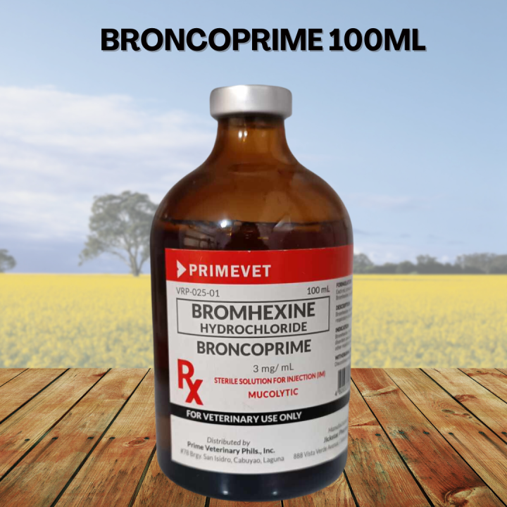 Broncoprime bromhexine mucolytic for animals pigs cattle 100ml | Lazada PH