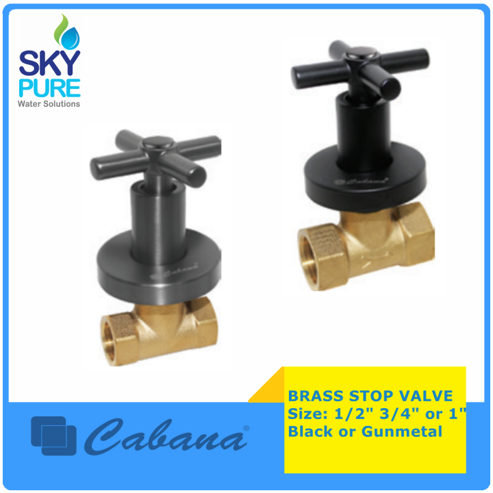 CABANA Brass Stop Cock Fully Black CSK11A-BL GunMetal CSK11A-GM Stop ...