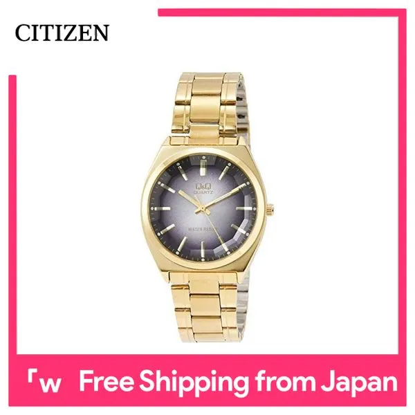 CITIZEN Q & Qนาฬิกาข้อมือClassicชีวิตประจำวันสร้อยข้อมือกันน้ำสีดำทองQB78-002ผู้ชาย | Lazada.co.th