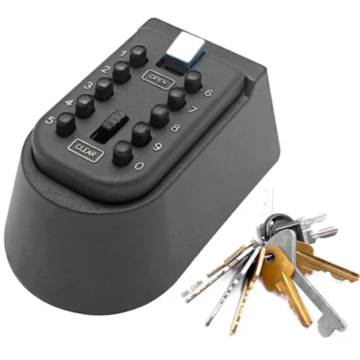 Key Box Safe 10 Digit Push-Button Combination Lock Wall Mounted Outdoor ...