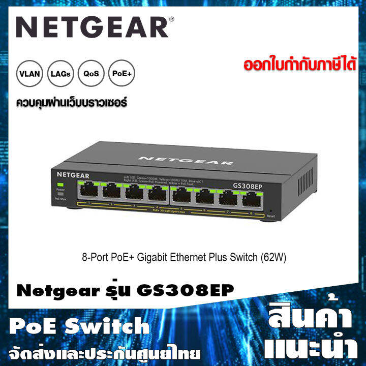 Netgear GS308EP 8-Port PoE+ Gigabit Ethernet Plus Switch (62W) | Lazada ...