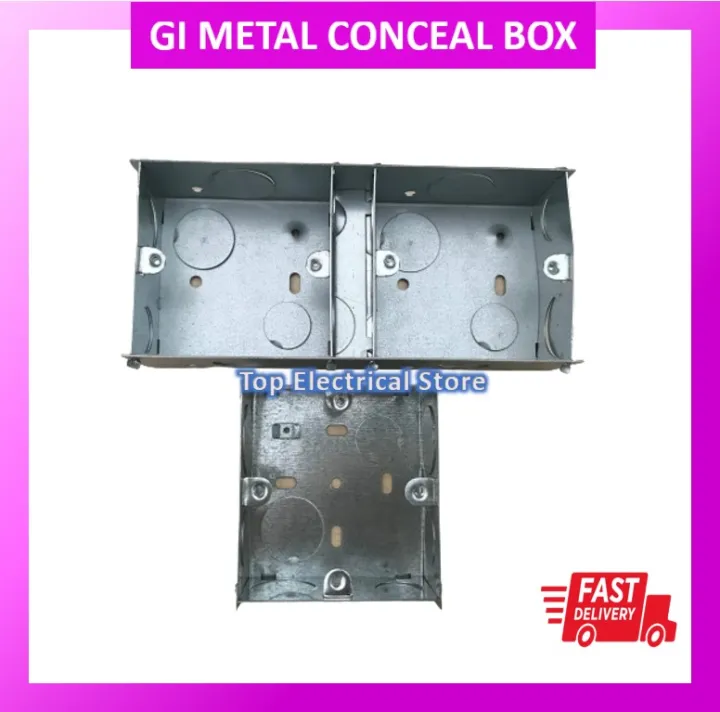 CONCEAL METAL BOX GI 3X3 3X7 STEEL BOX | Lazada