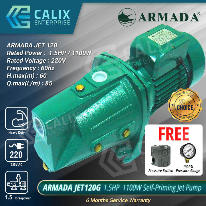 ARMADA JET120G - 1.5HP 1100W Self-Priming Jet Water Pump | Lazada PH