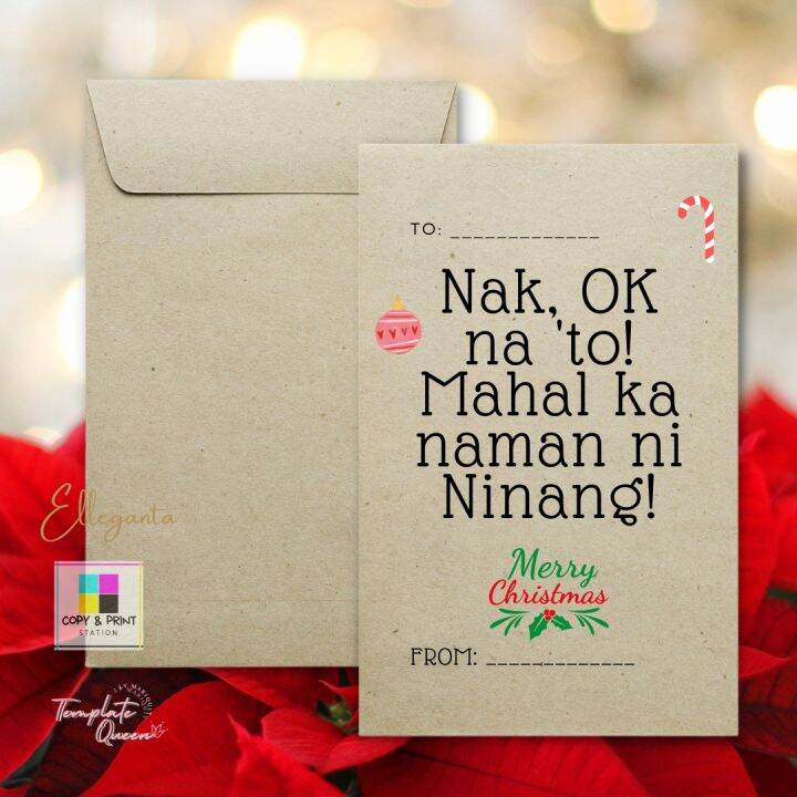 Customized Pinoy Ampao for Christmas 15PCS | Customized Money Envelope ...