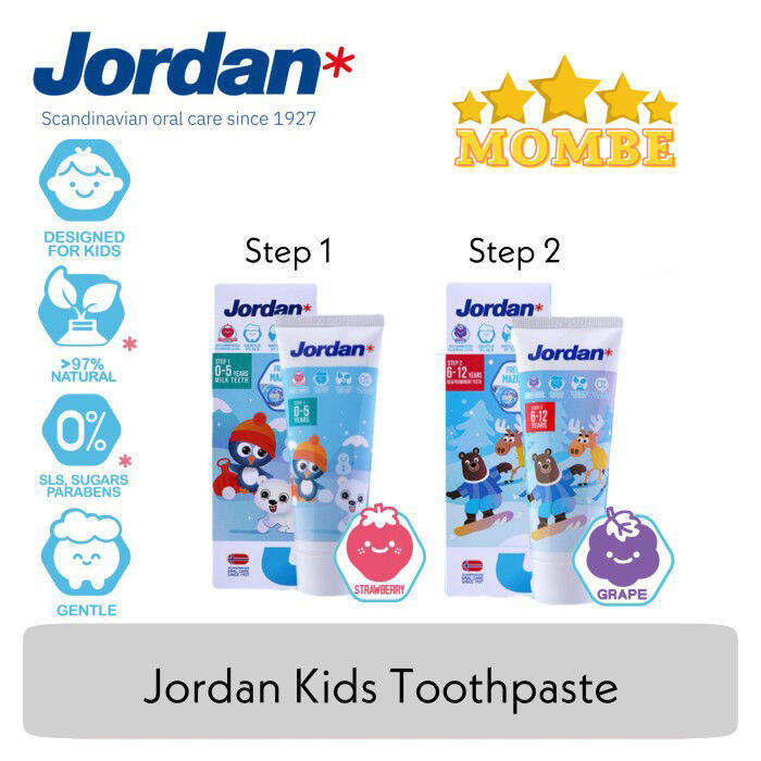 JORDAN TOOTHPASTE PASTA GIGI ODOL ANAK STEP 1 STEP 2 75GR | Lazada ...