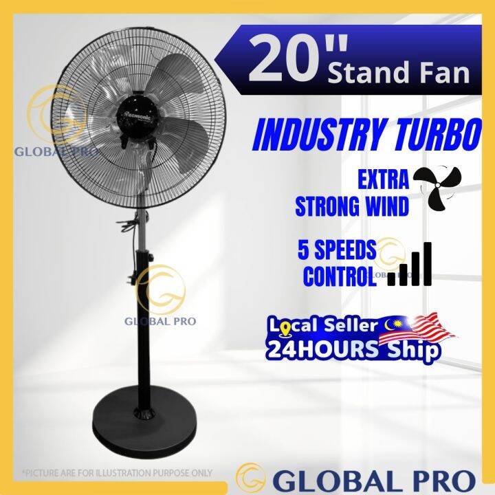 TECHSONIC 20" Stand Fan Industrial Series Fan Kipas Besar Kilang Kipas ...