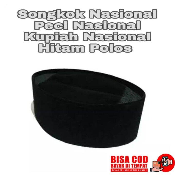 Peci Hitam Bahan Kain Songkok Kopiah Nasional Polos Ukuran Anak & Dewasa Lengkap | Lazada Indonesia