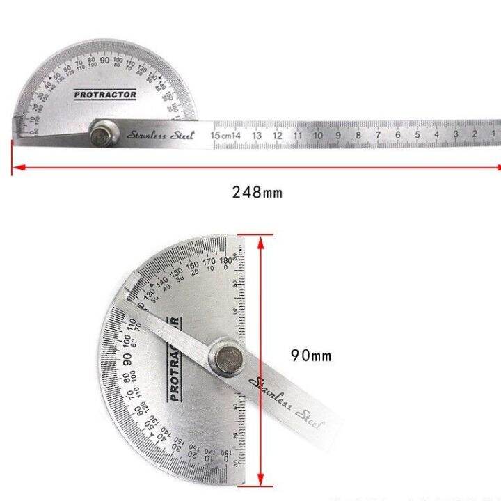 Stainless Steel Round Head Rotary Protractor Angle Finder Ru. | Lazada PH
