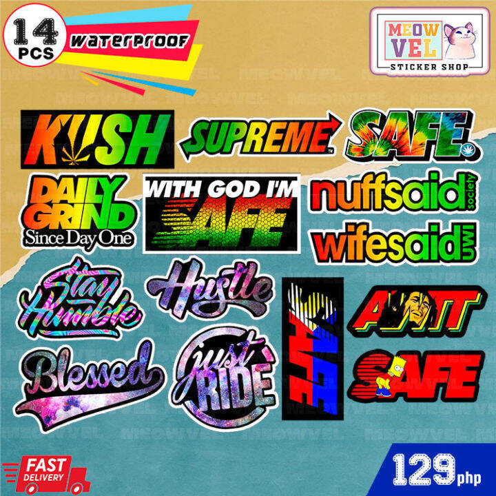 14 pcs Assorted SAFE HUSTLE AWIT sticker pack #3 | Lazada PH