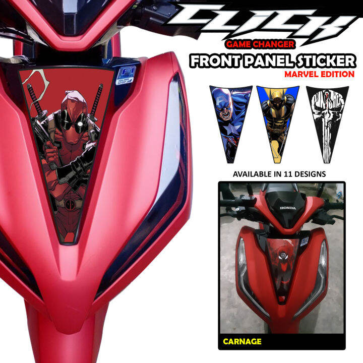 Honda Click V2 Front Panel Stickers Outdoor Laminated Decals - Marvel ...