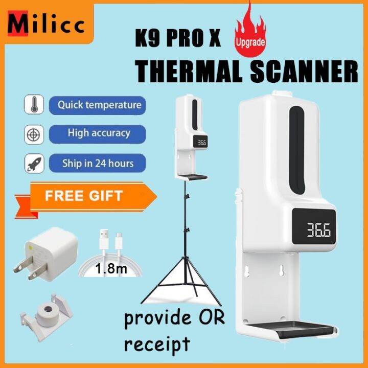 [Ready stock] K9 Pro x Thermal Scanner Infrared Thermometer with Alcohol Dispenser and stand ...
