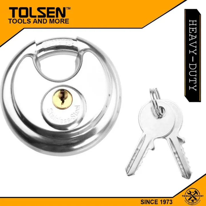 Tolsen Stainless Steel Disc Padlock (70mm) 55175 | Lazada PH