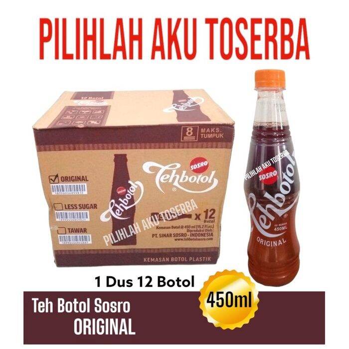 Teh Botol Sosro PET Original 450 ml - ( HARGA 1 DUS ISI 12 ) | Lazada Indonesia