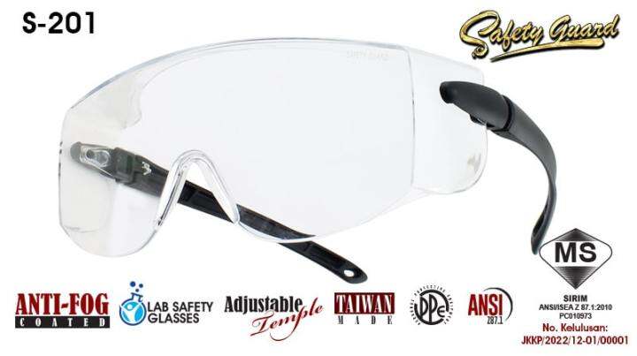 DOSH Sirim Approval Safety Glasses S-201 Anti Fog Safety Guard Over ...