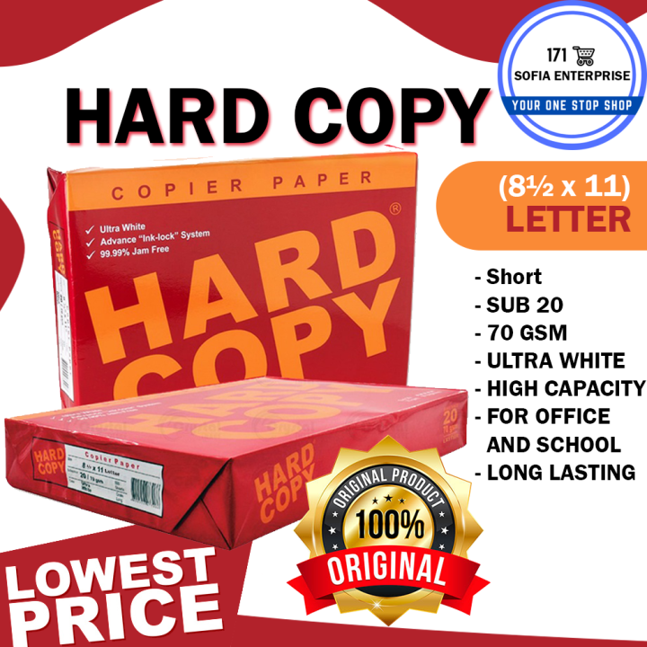 Hard Copy Bond Paper Short 70GSM 500 Sheets | Lazada PH