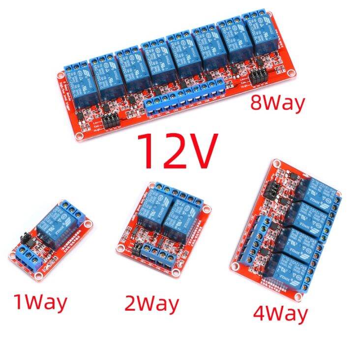 12V 1 2 4 8 Channel Relay Module With Optocoupler DC 12 V Relay Output ...