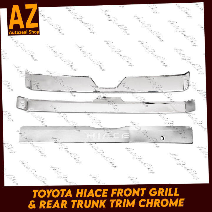Toyota Hiace 2019-2022 Front Grill and Rear Trunk Trim (Chrome) 2nd ...