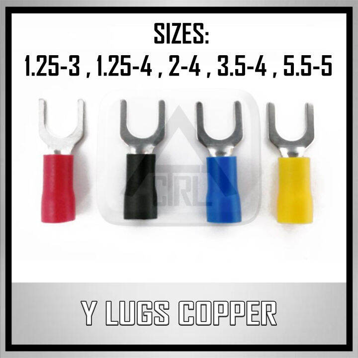 Y LUGS 100PCS PER PACK / INSULATED Y LUGS / SIZE (1.25-3), (1.25-4),(2-4),( 3.5-4), (5.5-5 ...
