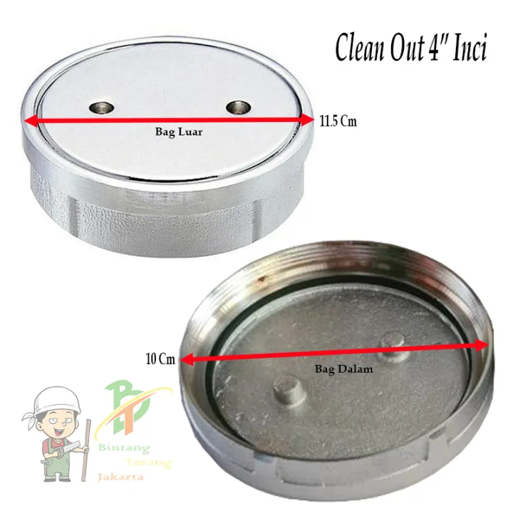 BTS - CLEAN OUT 4" KUNINGAN TEBAL Tutup Septic septik tank - 10 Cm ...